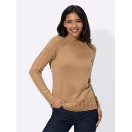 Sieh an! Stehkragen-Pullover in camel | Gr.: 38