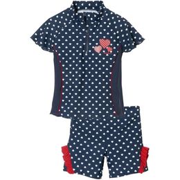 Playshoes Kinder Bade Set "UV-Schutz Bade-Set Herzchen" in Blau | Gr.: 110/116