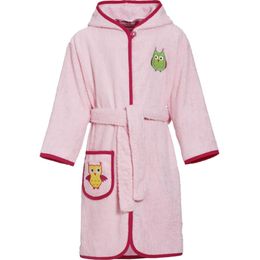 Playshoes Bademantel "Frottee-Bademantel Eule" in Rosa | Gr.: 98/104