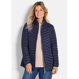 GOLDNER Kurzgr&ouml;&szlig;e: Herbstjacke mit Daunen, Stehkragen in marine | Gr.: 20