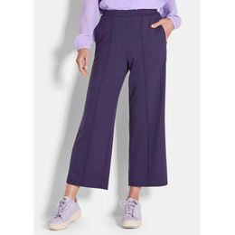 GOLDNER Verk&uuml;rzte Jersey-Hose VERA mit Biesen in lila | Gr.: 48