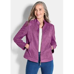 GOLDNER Kurzgr&ouml;&szlig;e: Elegante Veloursjacke mit Stehkragen in beere | Gr.: 23