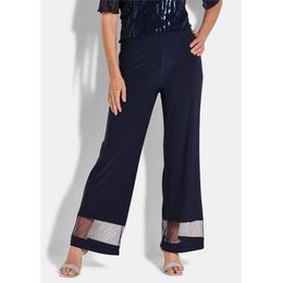 GOLDNER Weite Hose VERA mit Mesh-Details in marine | Gr.: 44