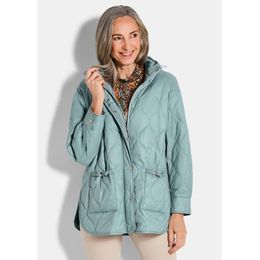 GOLDNER Kurzgr&ouml;&szlig;e: Stilvolle &Uuml;bergangsjacke mit Kapuze in graugr&uuml;n | Gr.: 23