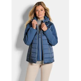 GOLDNER Kurzgr&ouml;&szlig;e: Sportive Steppjacke mit Kapuze in rauchblau | Gr.: 23