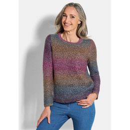 GOLDNER Strickpullover Langarm Pullover mit U-Boot-Ausschnitt in bunt / gemustert | Gr.: 52