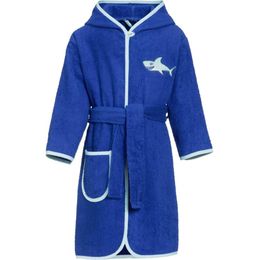 Playshoes Bademantel "Frottee-Bademantel Hai" in Blau | Gr.: 110/116