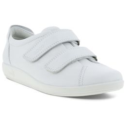 Klettschuh Ecco "SOFT 2.0", Damen, Gr. 43, wei&szlig;, Leder, unifarben, Schuhe Klettschuh, Halbschuh, Freizeitschuh mit Klettverschl&uuml;ssen
