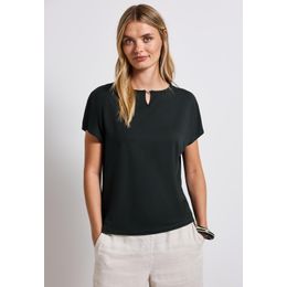 Shirttop Street One, Damen, Gr. 42, pine grove gr&uuml;n, Obermaterial: 95% Viskose, 5% Elasthan, unifarben, regular fit taillenbedeckt, U-Boot-Ausschnitt, Tops Shirttop, mit Cut-Out Detail