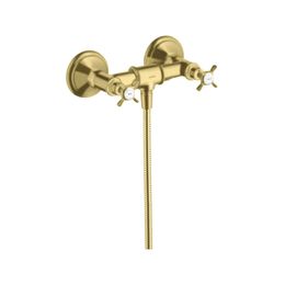 Hansgrohe Zweigriff-Brausearmatur Axor Montreux AP, 1 Verbr., m Kreuzgr., brushed brass (16560950)
