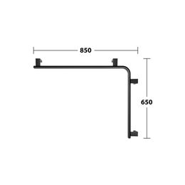 KEUCO Dusch-/Wannenhandlauf AXESS 850x650mm, schwarz matt (35011378602)