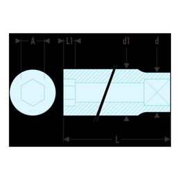 Facom Steckschl&uuml;ssel 1/4" 6-Kant 7mm (R.7)