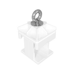 Schake Schilderklemme, Kunststoff, wei&szlig;, ohne &Ouml;sen / Haken, f&uuml;r 40 x 40 mm / &Oslash; 42 mm Schaftrohr (31313W)