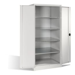 C+P Schwerlast-Werkzeugschrank XXL mit Dreht&uuml;ren, innen 4 B&ouml;den, H1950xB930xT800mm Front Lichtgrau Korpus Lichtgrau ; C + P M&ouml;belsysteme (8924-052|S10085)