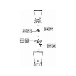 Regentonnen-Anschlussset MessingIG 1/2 Zoll Nenn-Gr.mm 13 AG 3/4 Zoll ; GEKA (35.3505.8)