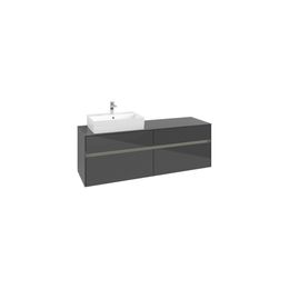 Villeroy & Boch V&B Waschtischunterschrank Collaro 160x54,8x50cm, WT l, LED 12W, glo Gr ; Villeroy & Boch (C135B0FP)