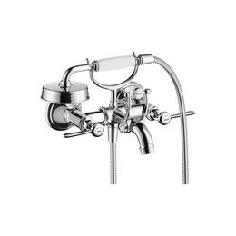 Hansgrohe Zwei-Griff-Sp&uuml;ltischarmatur Axor Montreux AP, Ausl. 224mm, m Hebelgr., brush. ni. (16551820)