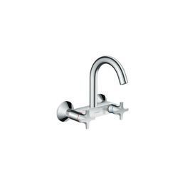 Hansgrohe Zwei-Griff-Sp&uuml;ltischarmatur Logis M32 Wandmont., Highspout Ausl., 1jet, chrom (71286000)