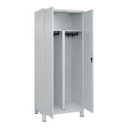 C+P PSA Doppel-Spind Classic PLUS, F&uuml;&szlig;e, 2 Abteile, 1950x800x500mm, 7035/7035 Verschluss Zylinderschloss ; C + P M&ouml;belsysteme (080012-22P|S10027)