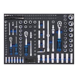 BGS-technic BGS technic Werkstattwageneinlage 3/3: Steckschl&uuml;ssel-Satz 192-tlg. aus Schaumstoff mit Steckschl&uuml;ssel-Satz f&uuml;r Werkstattwagen, 4036)