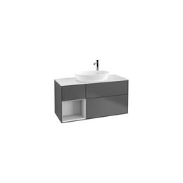 Villeroy & Boch V&B Waschtischunterschrank Finion 120cm, Pl w m, Reg wh. m Lac, Anthrac. m ; Villeroy & Boch (F941MTGK)