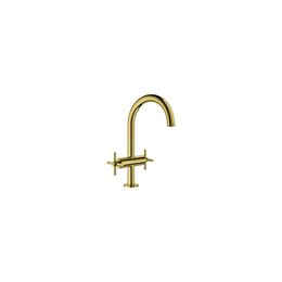 Grohe Waschtisch-Zweigriff-Armatur Atrio 1/2", L, mit Kreuzgriffen, cool sunrise (21144GL0)