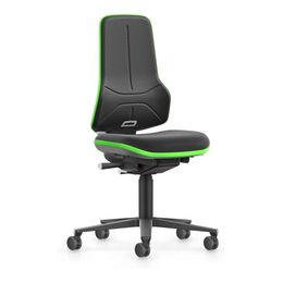 bimos Arbeitsstuhl Neon XXL bis 180 kg mit Rollen, Supertec, Flexband grün, Sitz 470-640 mm (9575-SP01-3280)