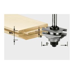 FESTOOL Profil-Federfr&auml;ser HW Schaft 8 mm D46 x D12-FD (mit Anlaufkugellager) (490643)