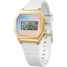 Ice Watch Ice-Watch Damen ice-watch Chronograph &raquo;ICE digit retro sunset - Small&laquo; Quarzuhr, Armbanduhr, Damenuhr, digital, Silikonarmband, Stoppfunktion wei&szlig;