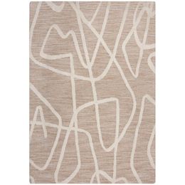 FLAIR RUGS Teppich »Micah« rechteckig 12 mm Höhe Hoch-niedriger Flor in Wolle-Optik beige Obermaterial: 100% Polyester B : 200 cm 1 Stk.