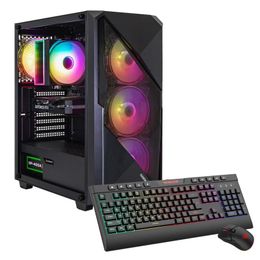 GAMEMAX Gaming-PC »Striker 7593« Windows 11, DDR5 RAM schwarz WLAN AC, ARGB-Beleuchtung Front, 4x USB 2.0/1.1, 1x PS/2, 2x USB 3.2 Gen 1, 1x RJ-45,...