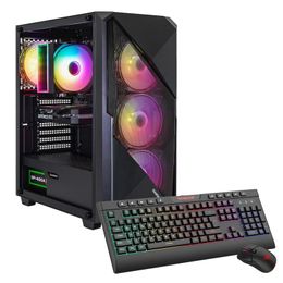 GAMEMAX Gaming-PC »Striker 7605« Windows 11 schwarz WLAN AC, 1x PS/2, 2x USB 2.0, 4x USB 3.2 Gen1 Typ A,3x Audio,1x RJ-45 port