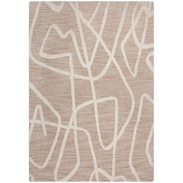 FLAIR RUGS Teppich »Micah« rechteckig 12 mm Höhe Hoch-niedriger Flor in Wolle-Optik beige Obermaterial: 100% Polyester B : 160 cm 1 Stk.