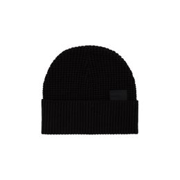 Tom Tailor Denim Beanie mit Strick-Struktur und Logo-Badge black