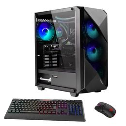 GAMEMAX Gaming-PC »Striker 7607« Windows 11 schwarz WLAN AC, 1x PS/2, 2x USB 2.0, 4x USB 3.2 Gen 1, 3x Audio, 1x RJ-45 port