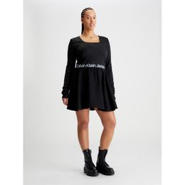 Calvin Klein Jeans Plus Skaterkleid &raquo;PLUS LOGO ELASTIC LS DRESS&laquo; mit Logoschriftzug in der Taille Ck Black XXL (44) - N-Gr N-Gr XXL (44) Kleid von...