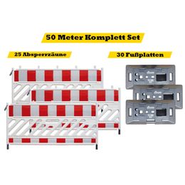 Nissen 50 Meter Komplett Set Schrankenz&auml;une mit F&uuml;&szlig;en