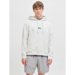 Jack & Jones JACK & JONES Kapuzensweatshirt »JCOTIER PRINT SWEAT HOOD« White Melange XXL XXL Sweater von Jack & Jones