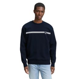 Tom Tailor Denim Sweatshirt mit Logo-Print sky captain blue L L Sweatshirt von Tom Tailor Denim