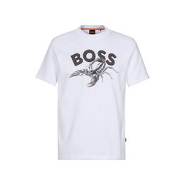 BOSS Orange T-Shirt »Te Bossfish« mit Aufdruck White100 3XL 3XL Kurzarm für angenehme Bewegungsfreiheit
