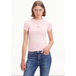 Tommy Jeans Kurzarmshirt »TJW BBY ESSENTIAL LOGO 1 SS« mit Label-Druck auf Brusthöhe Aloha-Pink S (36) S (36) Legeres T-Shirt von Tommy Jeans