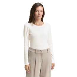 Tom Tailor Langarmshirt mit Rundhalsausschnitt und Stretch whisper white S S Shirt für Damen von Tom Tailor