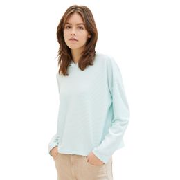 Tom Tailor Denim Kapuzenshirt mit Streifenmuster small mint white stripe S (36) S (36) Cropped Hoodie mit Streifenmuster von Tom Tailor Denim