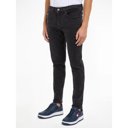 Tommy Jeans Slim-fit-Jeans »Austin Slim Tapered« zum Knöchel hin schmaler werdende Jeans mit mittlerer Leibhöhe Black Denim Obermaterial: 98%...