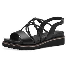 Tamaris Sandalette, Sommerschuh, Sandale, Keilabsatz, mit vielen Riemen schwarz 36 36 Sandalette mit Schnallenverschluss