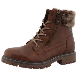 Tom Tailor Winterboots, Blockabsatz, Winterstiefelette, Schn&uuml;rboots in bequemer Form dunkelbraun used 43 43 Derber Schn&uuml;rboots mit...