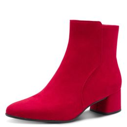 Marco Tozzi Stiefelette, Blockabsatz, Businessschuh, Ankleboots mit Ziernähen rot 39 39 Klassische Stiefelette mit praktischem Innenreißverschluss