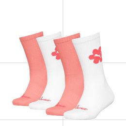 Puma Kurzsocken 4er Pack, mit frischer Farbgebung white / pink 39-42 39-42 Stützung des Fußgewölbes für verbesserte Passform und Stabilität