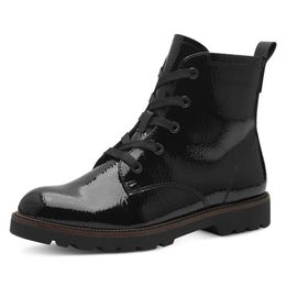 Tamaris Schn&uuml;rboots, Blockabsatz, Schn&uuml;rstiefelette in veganer Verarbeitung schwarz 41 41 Gl&auml;nzende Schn&uuml;rstiefelette mit praktischem...