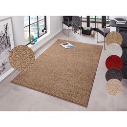 Hanse Home Teppich &raquo;Pure 100 Kurzflor&laquo; rechteckig 13 mm H&ouml;he Kurzflor, uni, umkettelt, L&auml;ufer, Wohnzimmer, Kinderzimmer, Flur braun Kunstfaser